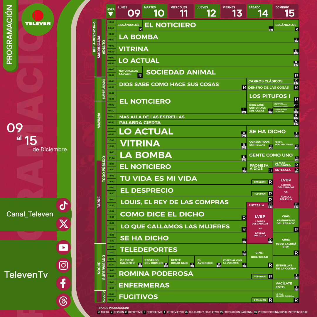 TELEVEN Tu Canal | Programación