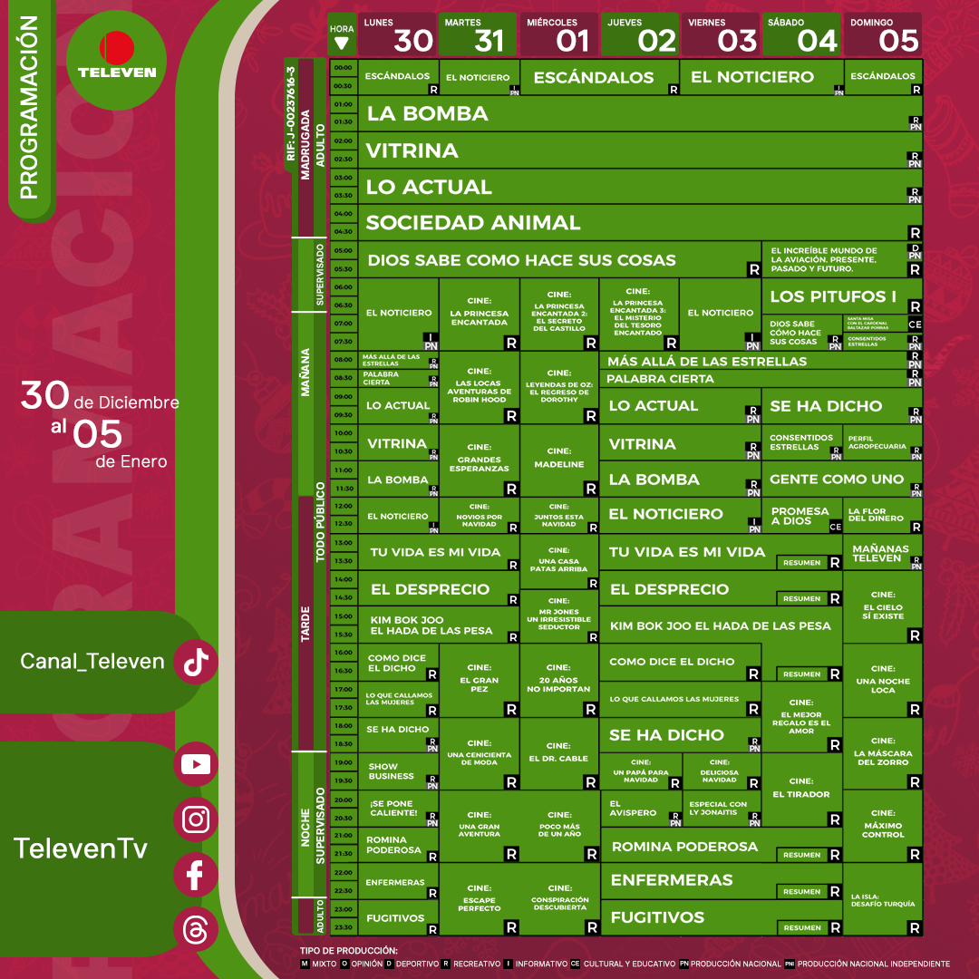 TELEVEN Tu Canal | Programación